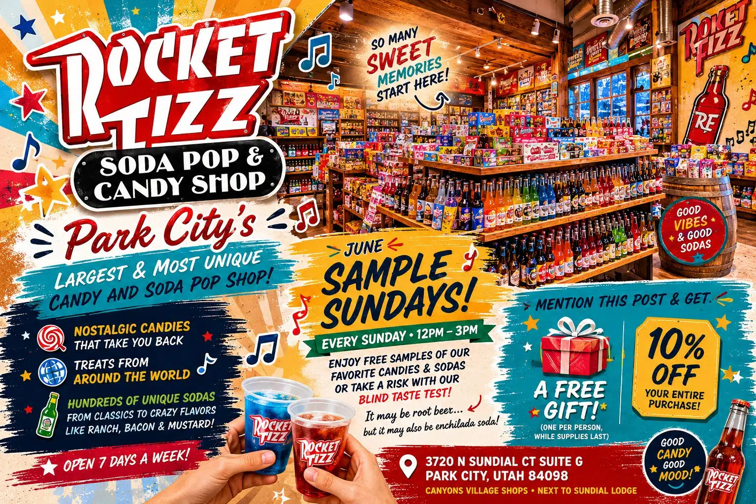 Sample Sundays at Park City Rocket Fizz is coming! | Rocket Fizz